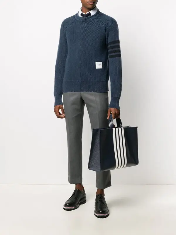 Thom Browne Vertical Stripe Tote Bag