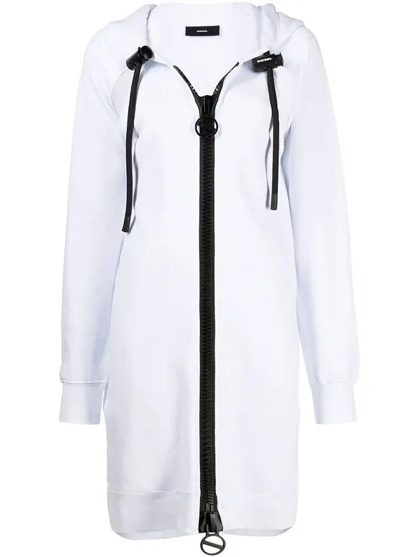 Diesel D-Akron Cutout Hoodie Dress - White | Editorialist