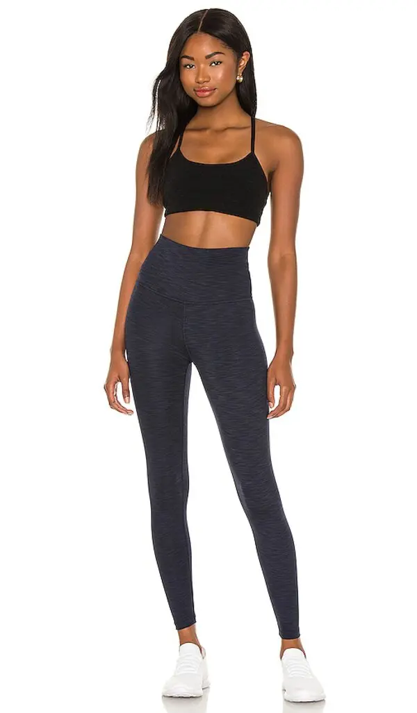 Beyond Yoga Spacedye Slim Racerback Bra In Black - Darkest Night