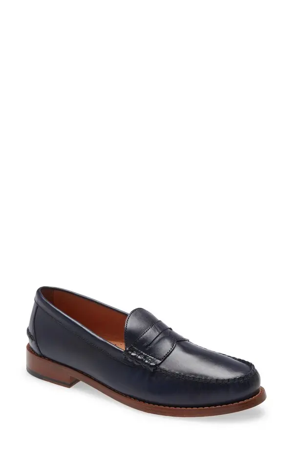 Johnson and Murphy Navy Leather Loafers Men main image 4