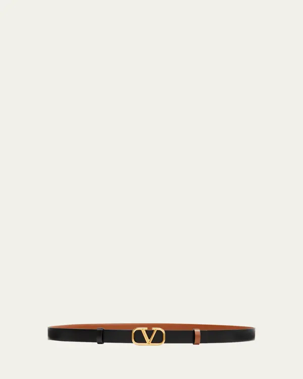 Valentino Garavani Vlogo Leather Belt - Selleria / Nero
