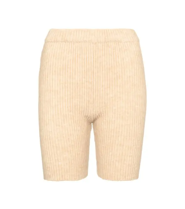 Nanushka Ribbed-knit Biker Shorts - Beige