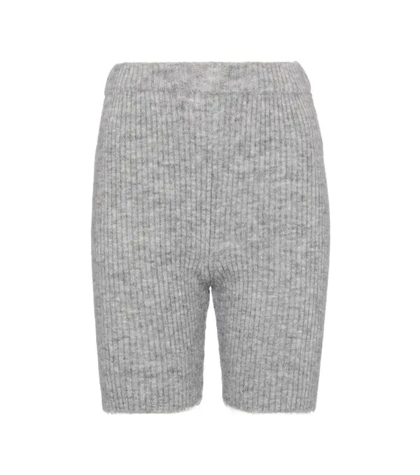 Nanushka Ribbed-knit Biker Shorts - Grey