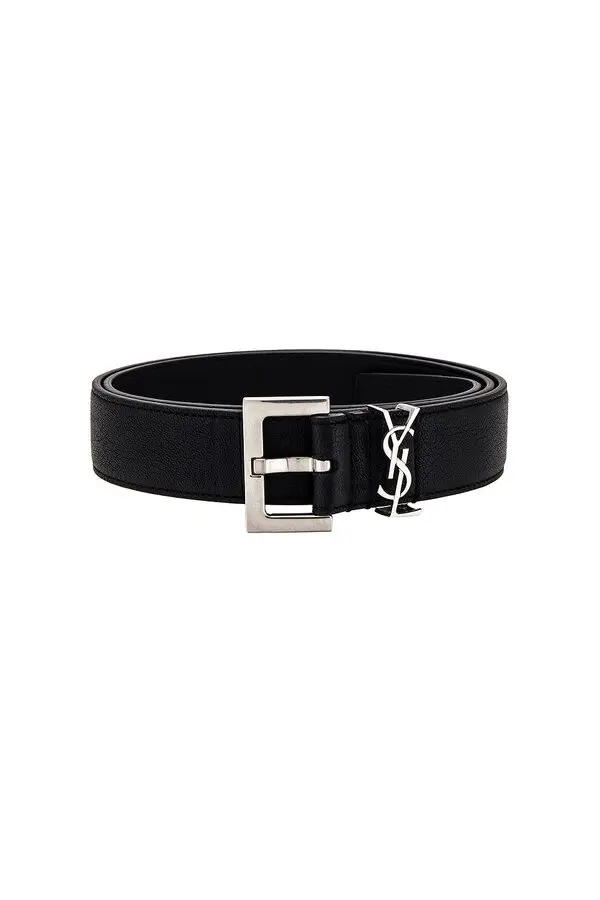 Saint Laurent Leather Belt - Black