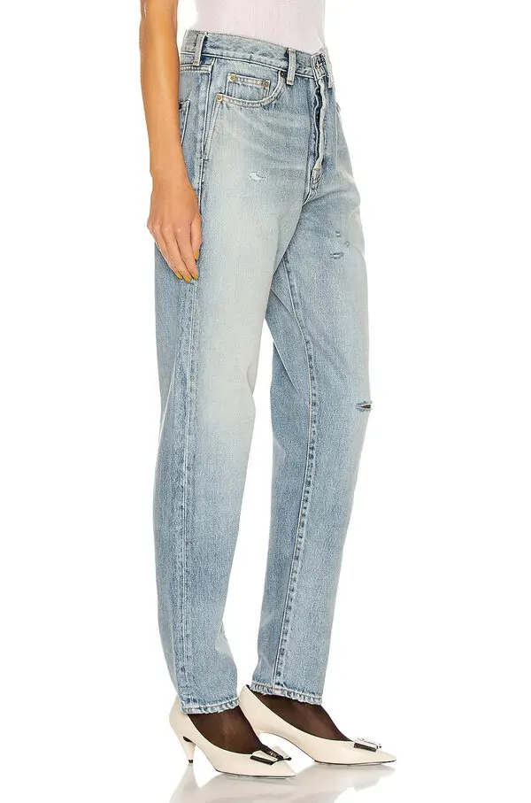Saint Laurent Slim Fit Jeans In Denim-light