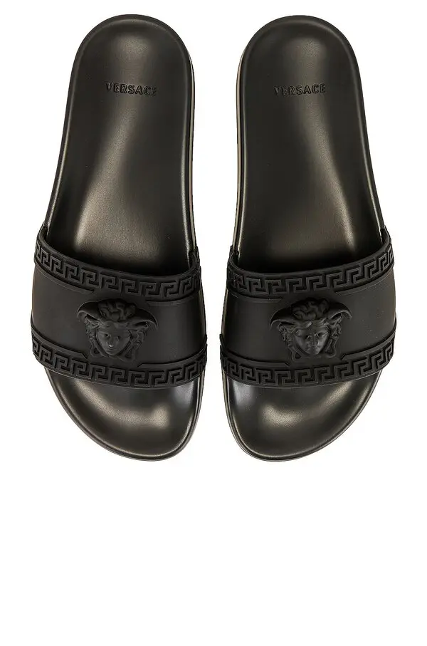 Versace Slide Sandals - Black