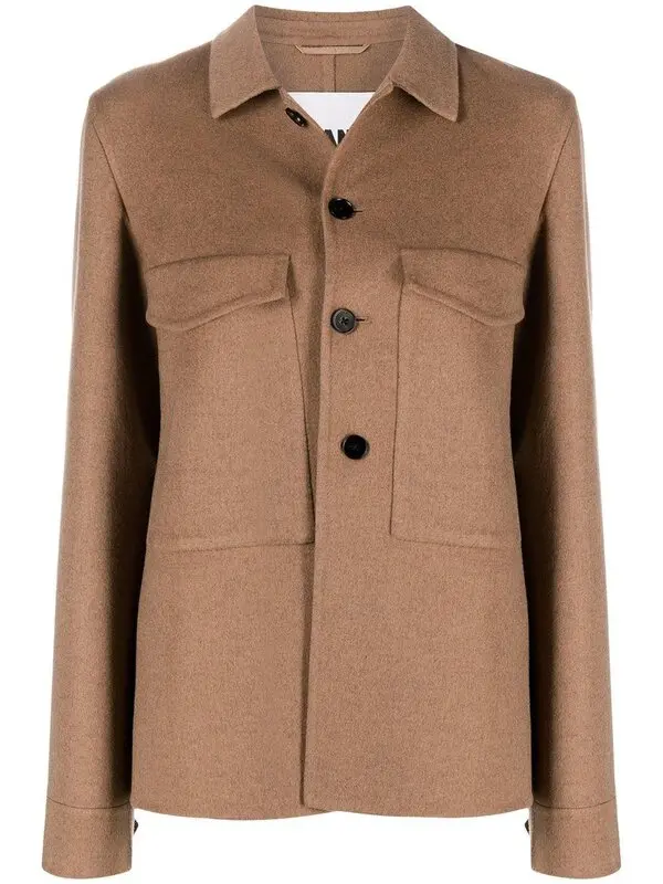 JIL SANDER Buttoned Cashmere Shirt Jacket