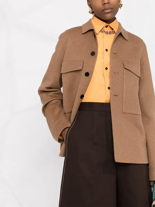 JIL SANDER Buttoned Cashmere Shirt Jacket