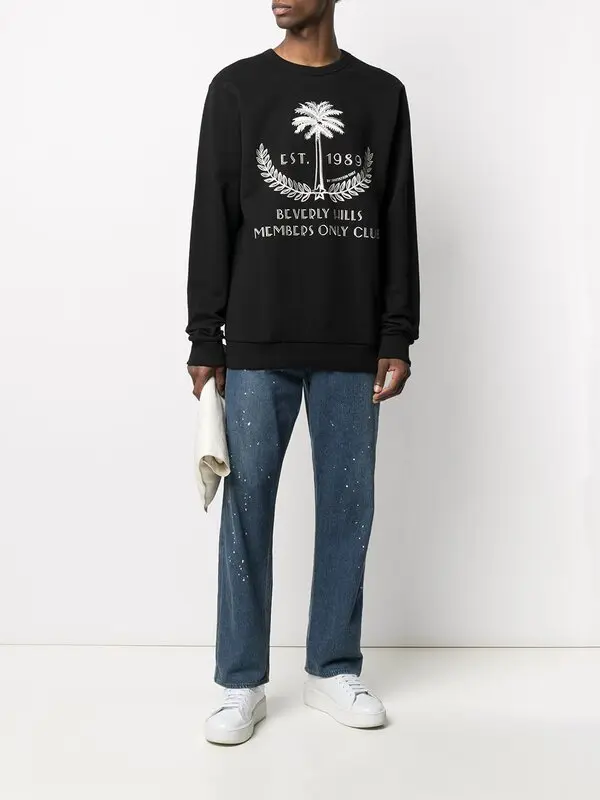 IH NOM UH NIT Embroidered Palm Motif Sweatshirt