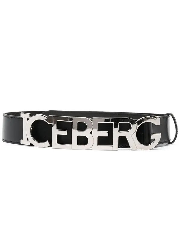 Iceberg Logo Letter Leather Belt