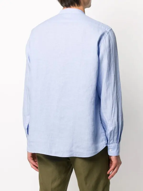 Aspesi Band Collar Linen Shirt