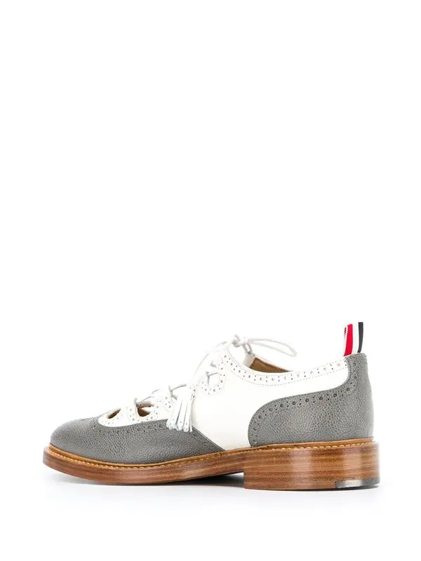 Thom Browne Ghillie Panelled Brogues In Grey - 60% Off | Editorialist