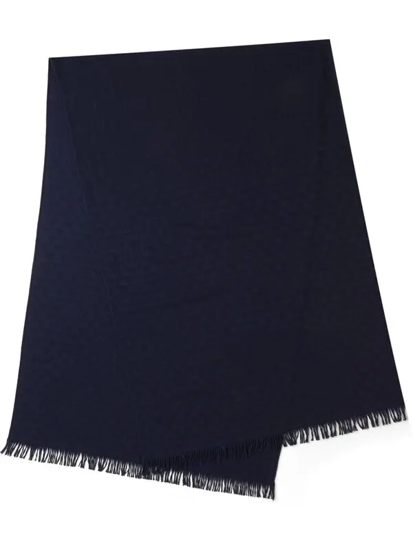 Prada Triangle-jacquard Cashmere Scarf - Blue