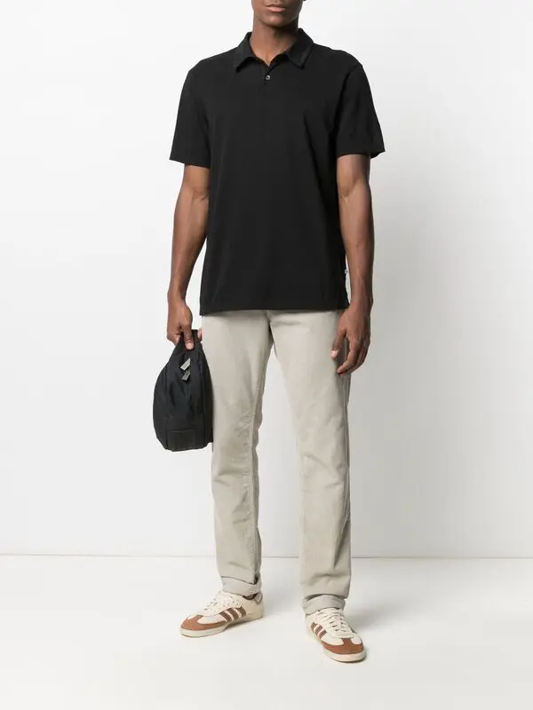 JAMES PERSE Sueded-jersey Polo Shirt - Black