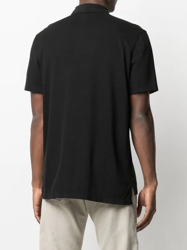JAMES PERSE Sueded-jersey Polo Shirt - Black