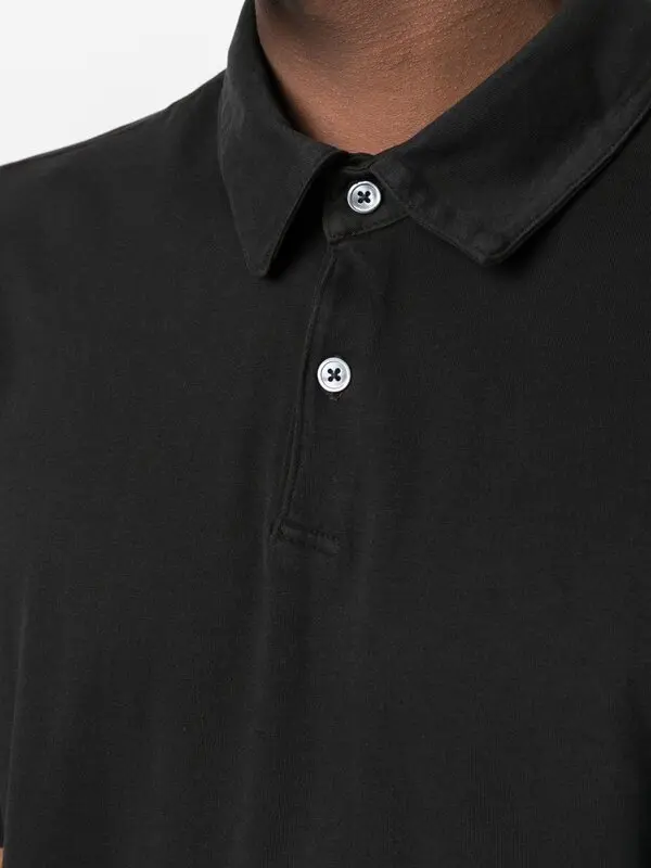 JAMES PERSE Sueded-jersey Polo Shirt - Black