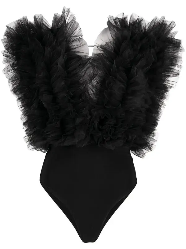 Alchemy Fashions X Lia Aram Ruffle Bodysuit - Black