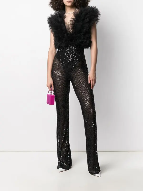 Alchemy Fashions X Lia Aram Ruffle Bodysuit - Black