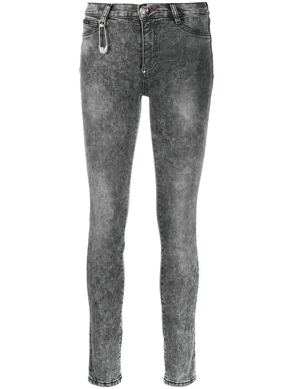 Philipp Plein High-waisted Cotton Jeggings
