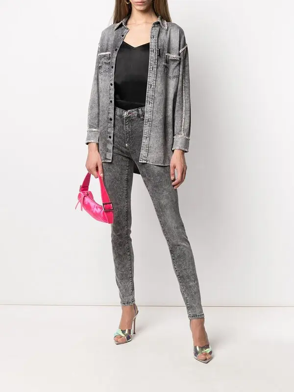 Philipp Plein High-waisted Cotton Jeggings