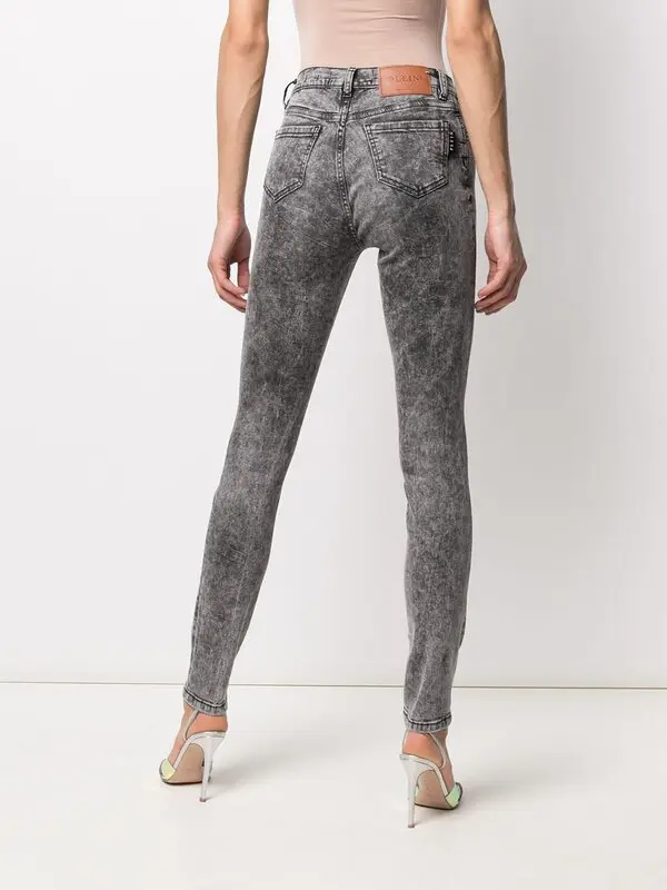 Philipp Plein High-waisted Cotton Jeggings