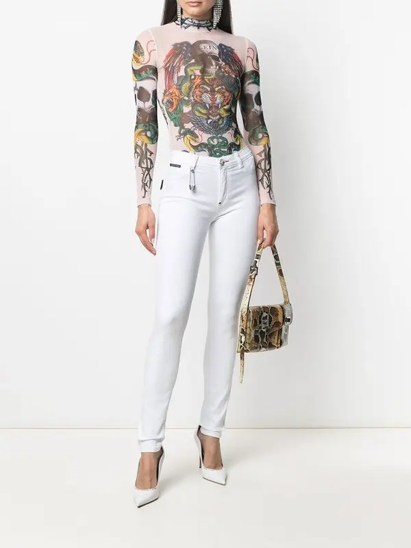 Philipp Plein High-waisted Jeggings - White