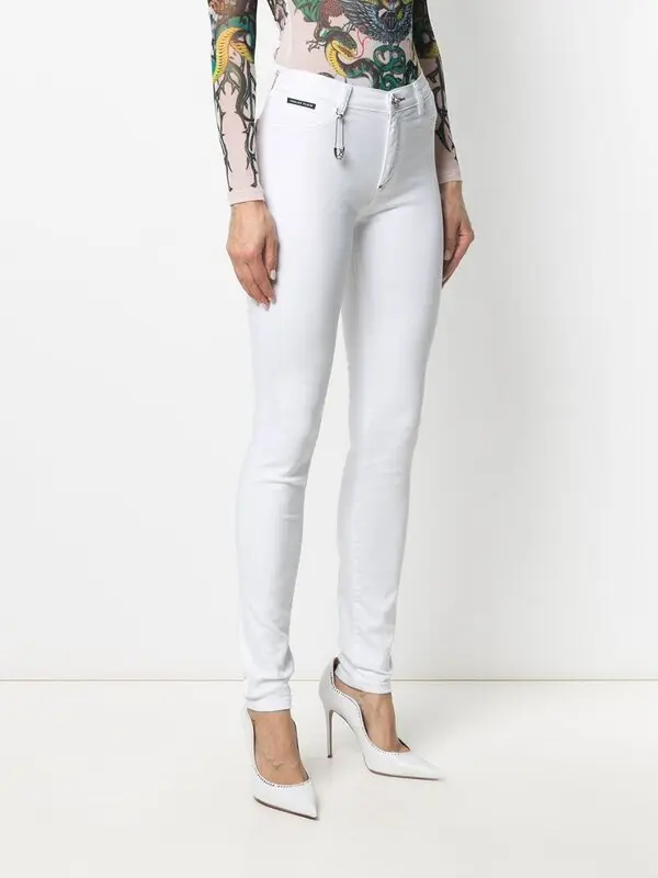 Philipp Plein High-waisted Jeggings - White