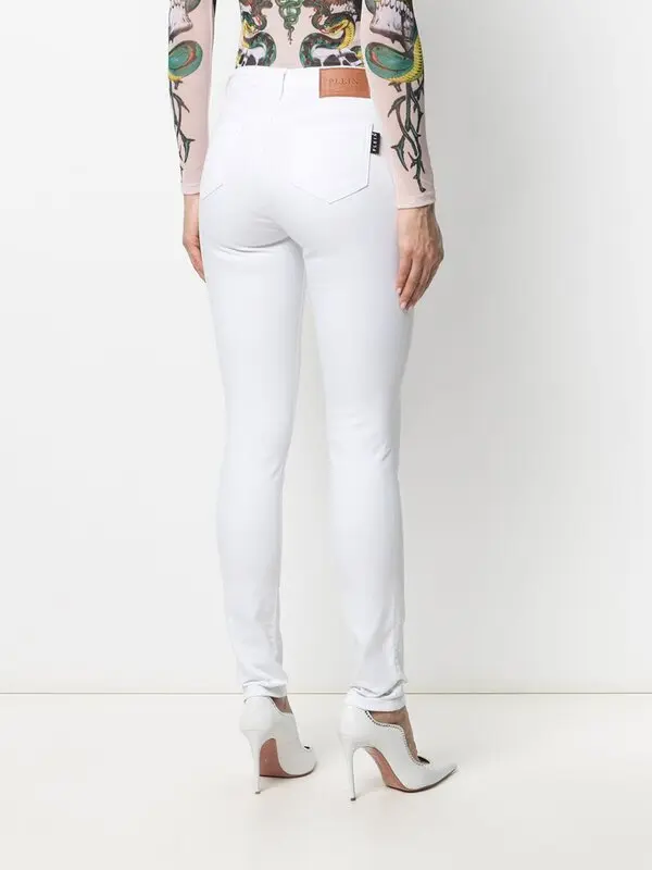 Philipp Plein High-waisted Jeggings - White