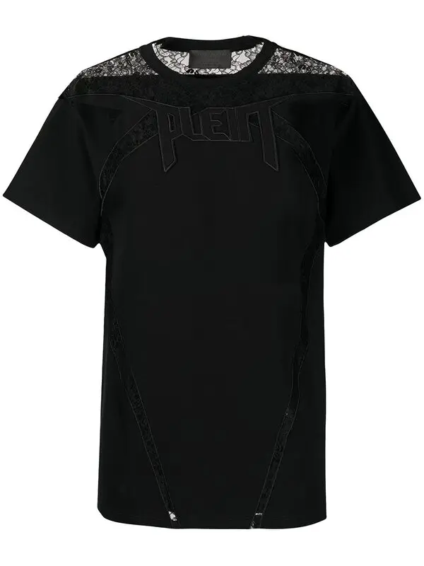 Philipp Plein Lace-paneled T-shirt