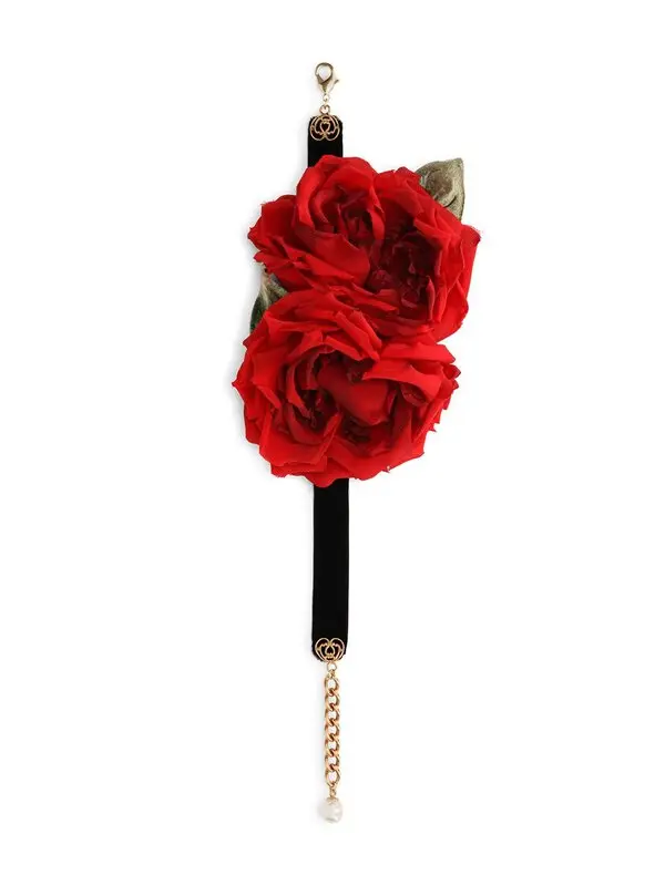 Dolce & Gabbana Rose-appliqué Choker Necklace