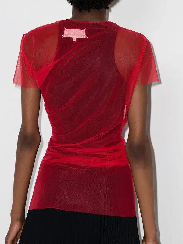 Maison Margiela Heer Draped Meh T-Hirt In Red - 70% Off | Editorialist