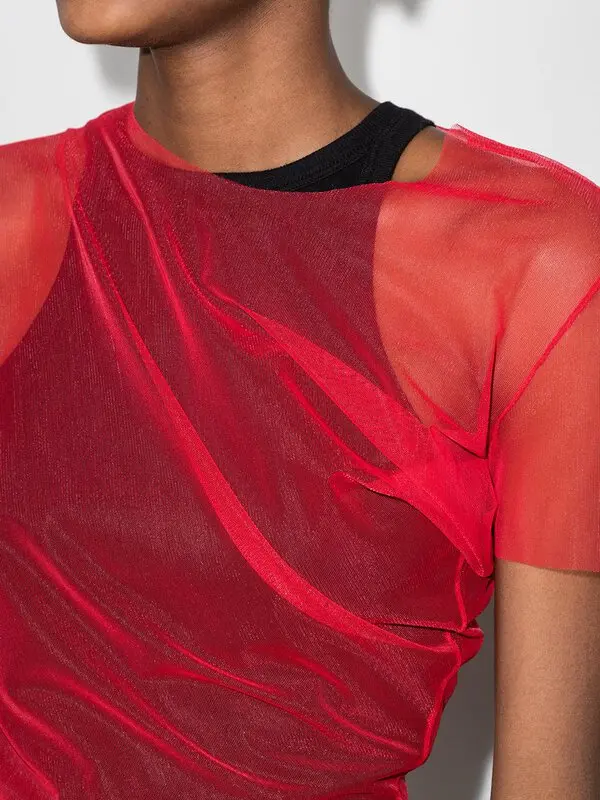 Maison Margiela Heer Draped Meh T-Hirt In Red - 70% Off | Editorialist