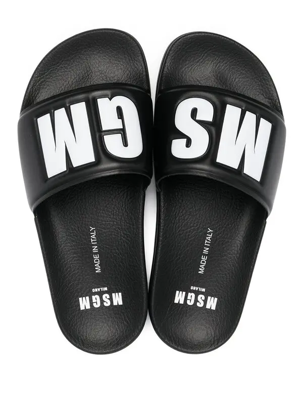MSGM Logo-print Slides - Black