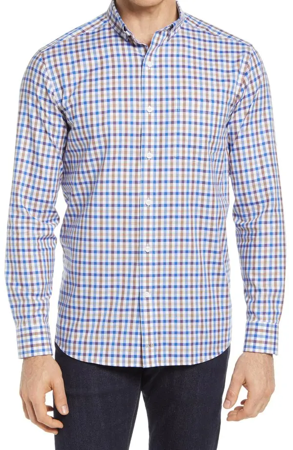 Johnston & Murphy Check Button-down Shirt
