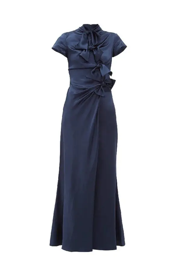 Saloni Kelly Dress In Navy Black Editorialist