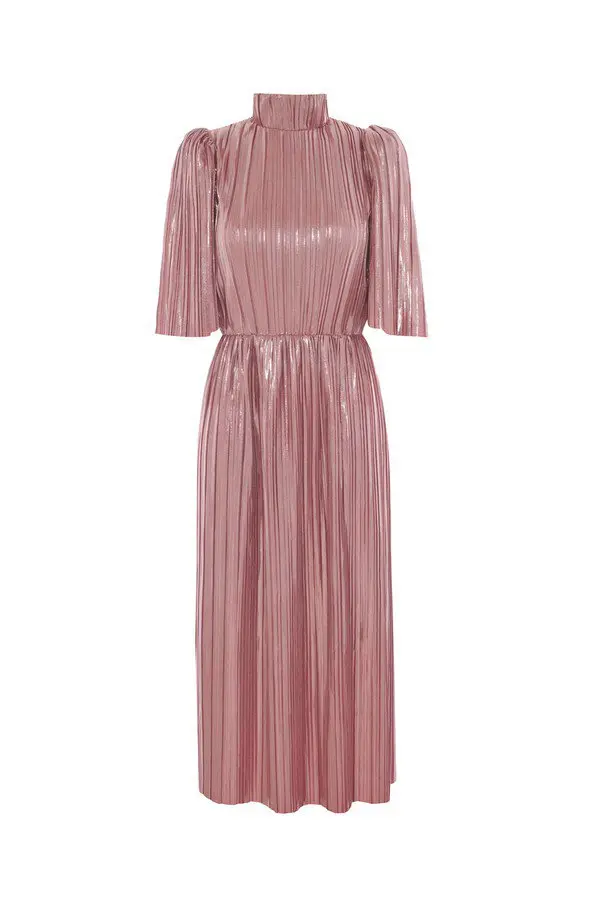 knee length dresses for ladies Eloise A-Line Midi Dress - Pink & Red - M