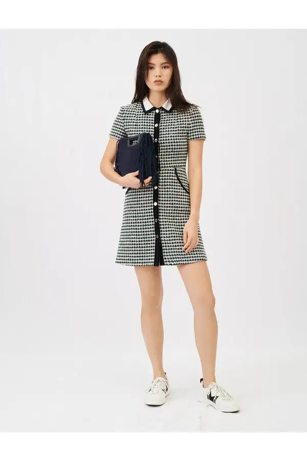 green emerald velvet dress Ask You Out Emerald Green Tweed 3/4 Sleeve Dress, Small - The Mint Julep Boutique