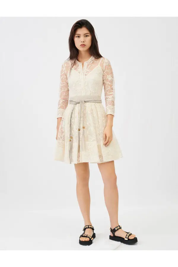 maje embroidered lace dress Maje