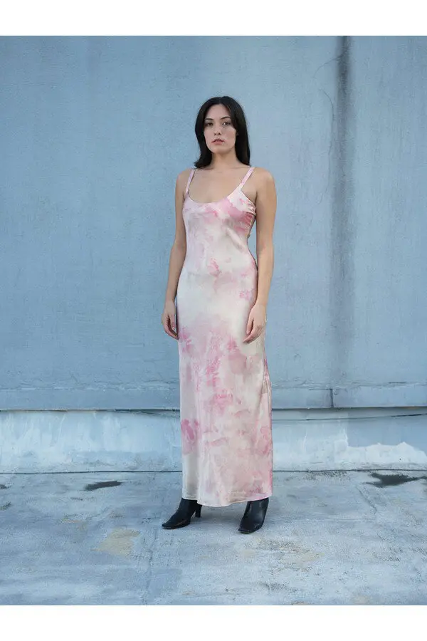 strapless open back dress Peach Pink Flower Sweetheart A-Line Prom Formal Dress