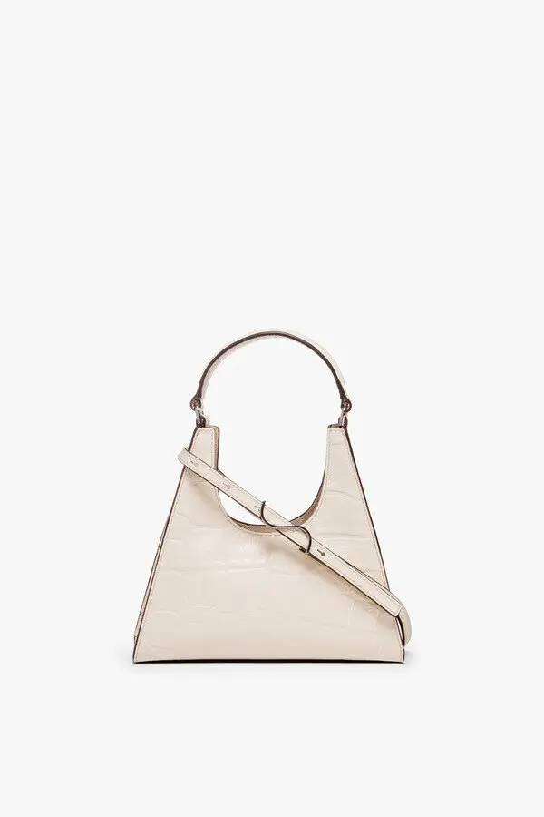 STAUD（スタウド) REYクロコエンボスレザーショルダーバッグ Staud Rey Brown Croc Bag by Staud - Pickle