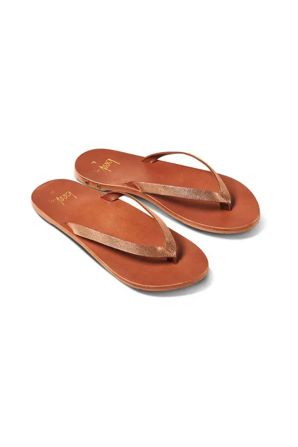 Beek Seabird Leather Flip Flop Sandal - Metallic