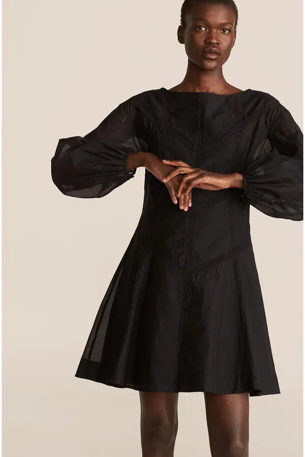 rebecca taylor organza dress Applique Sculptured Midi Dress
