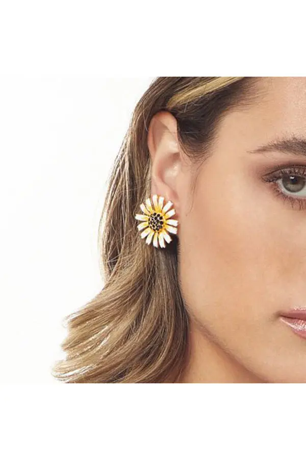 KENNETH JAY LANE Daisy Clip Earrings - Gold