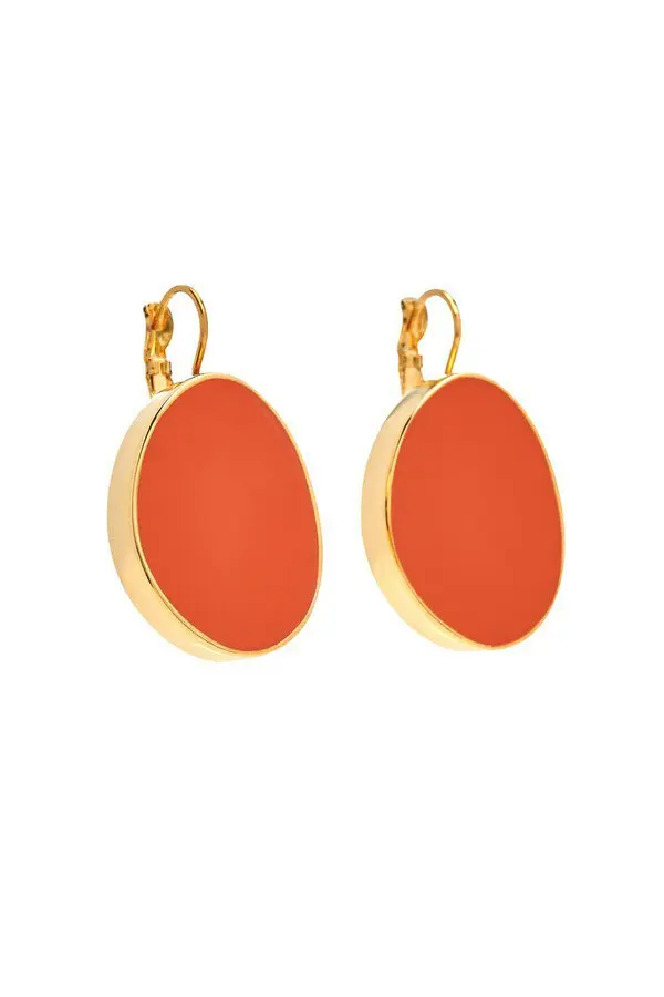 KENNETH JAY LANE Kidney Drop Earrings - Coral