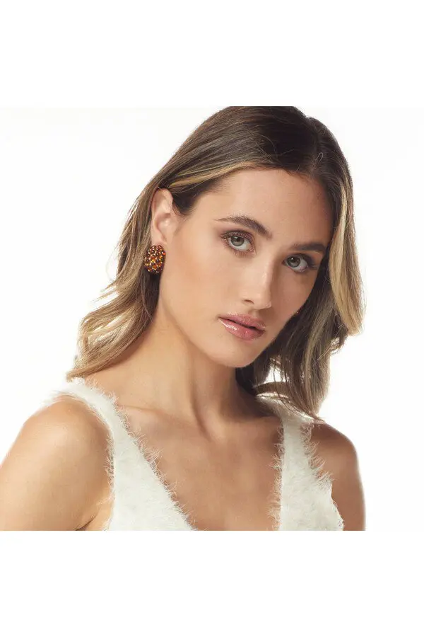 KENNETH JAY LANE Tortoise Cluster Hoop Earrings - Gold