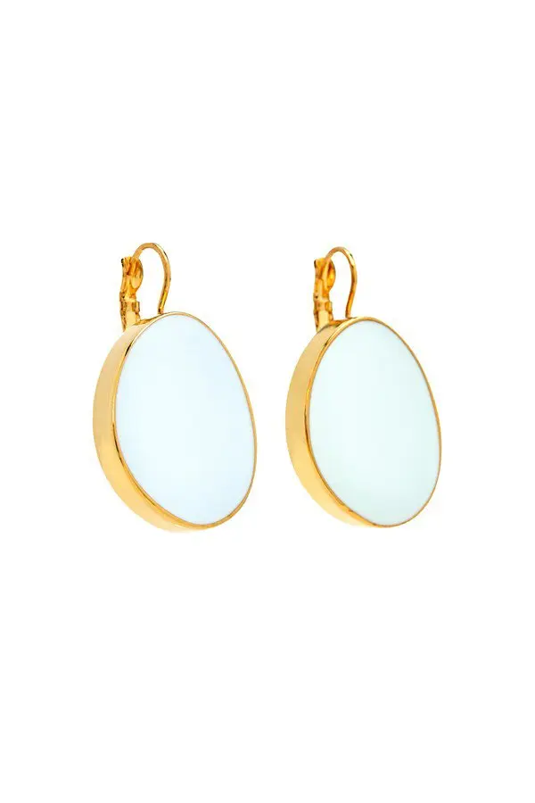 KENNETH JAY LANE Kidney Earrings - White