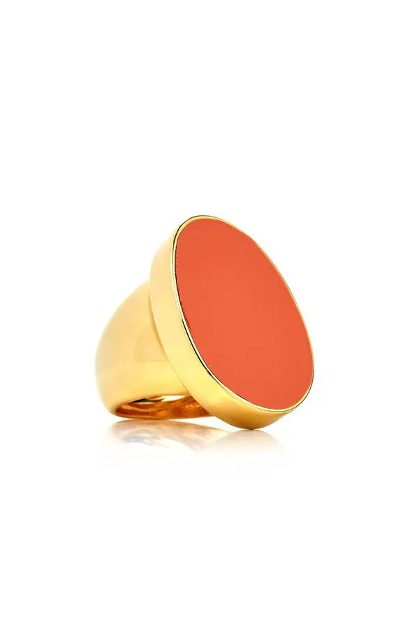 KENNETH JAY LANE Kidney Ring - Coral