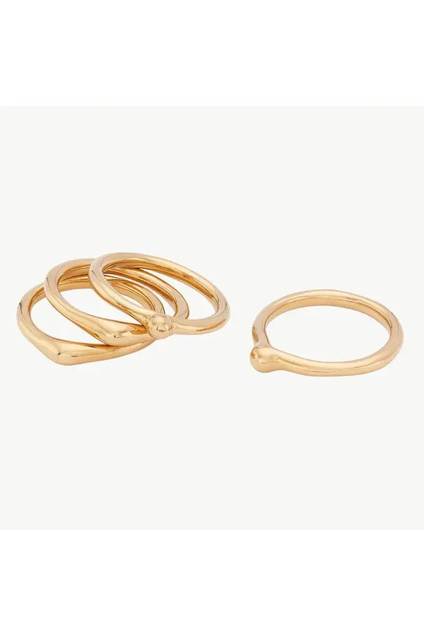 SOKO Dogo -plated Brass Ring Stack - Gold