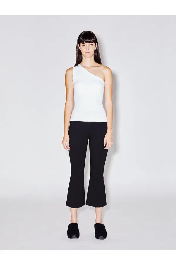 Rosetta Getty Pull On Cropped Flare - Black / White