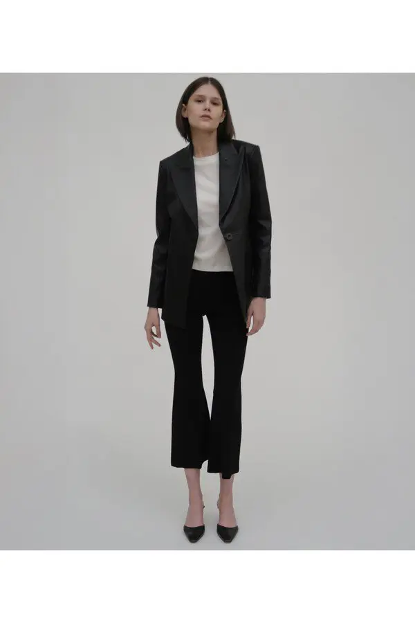 Rosetta Getty Pull On Cropped Flare - Black